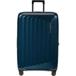Hartschalen-Trolley Samsonite "NUON, verschiedene Gr&ouml;&szlig;en und Farben", Damen, Gr. B/H/T: 49cm x 75cm x 30cm 100 l, blau (dunkelblau), Polycarbonat, unifarben, Koffer Hartschalen-Trolley, mit Volumenerweiterung, mit Tragegriff oben und seitlich