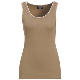 Gina Damen Top mit Rippstruktur