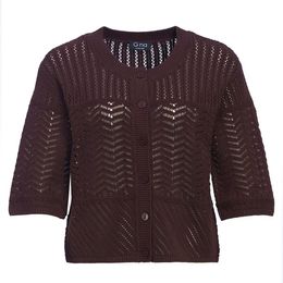 Gina Damen Strickjacke mit Ajours-Muster