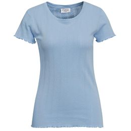 Gina Damen T-Shirt mit Ajours-Muster