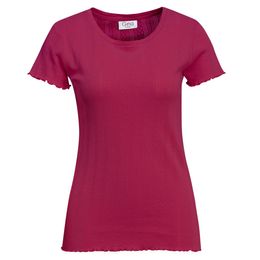 Gina Damen T-Shirt mit Ajours-Muster
