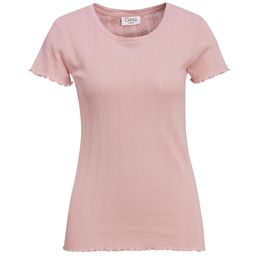 Gina Damen T-Shirt mit Ajours-Muster