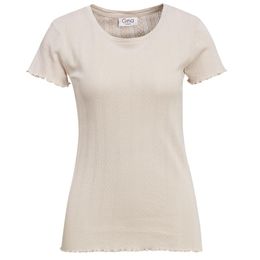 Gina Damen T-Shirt mit Ajours-Muster