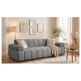 3-Sitzer Home Affaire "LYOTH Design-Sofa, moderne Steppung, Breite 220 cm", silber, B:220cm H:71cm T:93cm, 100% Polyester, Sofas, mit Wellenunterfederung, gem&uuml;tlich und modern, komfortables Sitzgef&uuml;hl