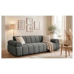 3-Sitzer Home Affaire "LYOTH Design-Sofa, moderne Steppung, Breite 220 cm", dunkelgrau, B:220cm H:71cm T:93cm, 100% Polyester, Sofas, mit Wellenunterfederung, gem&uuml;tlich und modern, komfortables Sitzgef&uuml;hl