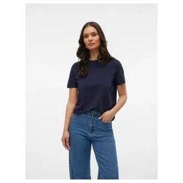 V&eacute;ro Moda Kurzarmshirt VERO MODA "VMPAULINA SS T-SHIRT GA JRS NOOS", Damen, Gr. M, blau (night sky), Jersey, Obermaterial: 100% Baumwolle, unifarben, normal, Rundhals, Shirts, Baumwolle, regular fit