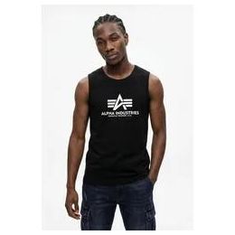 Muscleshirt Alpha Industries "Basic Logo Sleeveless Shirt", Damen, Gr. L, schwarz, Single Jersey, Obermaterial: 100% Baumwolle, bedruckt, regular fit normal, Rundhals, Shirts