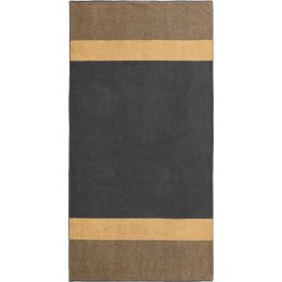 Saunatuch Dyckhoff "Two-Tone Stripe", gold, B:100cm L:200cm, Walkfrottee, Obermaterial: 100% Baumwolle, Handt&uuml;cher, Made in Germany, aus 100% Baumwolle, trocknergeeignet