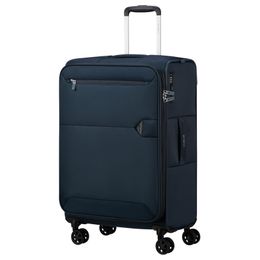 Weichgep&auml;ck-Trolley Samsonite "URBIFY, verschiedene Gr&ouml;&szlig;en", Gr. B/H/T: 43cm x 68cm x 27cm 68 l, blau (navy blau), Recycle-Polyester, Koffer, aus Recycle-Polyester, mit Kreuzspanngurt, mit Fronttasche