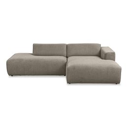Ecksofa Home Affaire "Noord mit Kedernaht, Breite 227 cm, L-Form", braun, B:227cm H:71cm T:161cm, 100% Polyester, Sofas, Ecksofa, Cord, Struktur, Webstoff, mit Wellenunterfederung, Massivholzrahmen