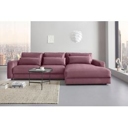 Ecksofa Home Affaire "Bloomfield, bequem und elegant, Breite 303cm, L-Form", rosa (altrosa), B:303cm H:84cm T:176cm, 100% Polyester, Sofas, Ecksofa, mit Bettfunktion und Bettkasten, Unser Dauertiefpreis