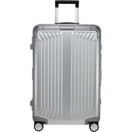 Hartschalen-Trolley Samsonite "LITE-BOX ALU", Gr. B/H/T: 47cm x 69cm x 27cm 71 l, silber (aluminium), Aluminium, unifarben, festlich, Koffer, aus Aluminium, mit voll gef&uuml;ttertem Innenraum, mit Kantenschutz