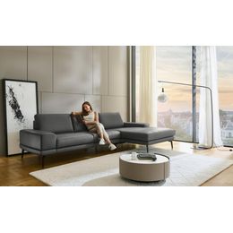 Ecksofa DIE PLANBAR "PN-EM20061, wahlweise frei im Raum stellbar", torro anthrazit, B:310cm H:86cm T:180cm, Sofas, Ecksofa, wahlweise mit echt bezogenem R&uuml;cken und Sitztiefenverstellung
