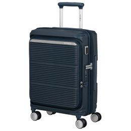 Hartschalen-Trolley Samsonite "PARALUX, verschiedene Gr&ouml;&szlig;en und Farben", Gr. B/H/T: 39cm x 55cm x 23cm 40 l, midnight navy, Polypropylen, Koffer, mit arretierbarem und versenkbarem Druckknopf-Trolleysystem
