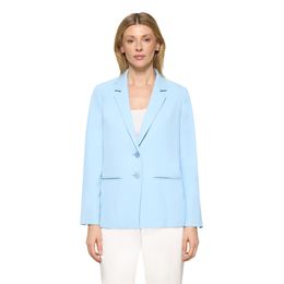 Longblazer Betty Barclay "Damen mit Reverskragen", Damen, Gr. 42, powder blau, Obermaterial: 96% Polyester, 4% Elasthan. Futter: 100% Polyester, l&auml;ssig geschnitten normal, Blazer Longblazer