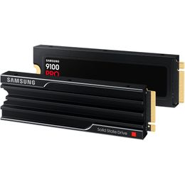 Samsung interne Gaming-SSD "9100 PRO Heatsink PCIe 5.0 NVMe&trade; M.2", schwarz, 4000 GB, Schreibgeschwindigkeitmaximal 13400 MB/s Lesegeschwindigkeitmaximal 14800 MB/s, Festplatten