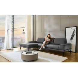 Ecksofa DIE PLANBAR "PN-EM20061, wahlweise frei im Raum stellbar", torro anthrazit, B:310cm H:86cm T:180cm, Sofas, Ecksofa, wahlweise mit echt bezogenem R&uuml;cken und Sitztiefenverstellung
