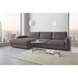 Ecksofa Home Affaire "Bloomfield, bequem und elegant, Breite 303cm, L-Form", grau (taupe), B:303cm H:84cm T:176cm, 100% Polyester, Sofas, Ecksofa, wahlweise mit Bettfunktion und Bettkasten, Unser Dauertiefpreis
