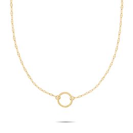 Charm-Kette Tamaris "Schmuck Geschenk Edelstahl Charm Halskette The Lip Chain", gelbgoldfarben, Halsketten, Damen, Edelstahl, L: 45 B: 0,5mm, B:0,5mm