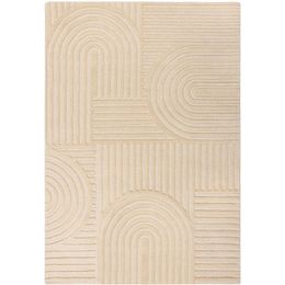Teppich FLAIR RUGS "ZEN GARDEN", beige (natur), B:200cm H:14mm L:290cm, Wolle, Teppiche, Teppich, 100% Wolle, Hoch-Tief-Effekt, auch als L&auml;ufer und in Rund erh&auml;ltlich