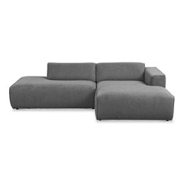 Ecksofa Home Affaire "Noord mit Kedernaht, Breite 227 cm, L-Form", grau (anthrazit), B:227cm H:71cm T:161cm, 100% Polyester, Sofas, Ecksofa, Cord, Struktur, Webstoff, mit Wellenunterfederung, Massivholzrahmen