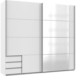 Schwebet&uuml;renschrank wimex "Emden moderner Kleiderschrank mit Spiegel und Schubladen", wei&szlig;, B:225cm H:210cm T:64cm, Schr&auml;nke, Schwebet&uuml;renschrank, Schlafzimmer Schrank Garderobenschrank mit Schwebet&uuml;ren Topseller