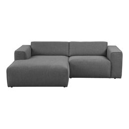 Ecksofa Home Affaire "Noord mit Kedernaht, Breite 234 cm, L-Form", grau (anthrazit), B:234cm H:71cm T:161cm, 100% Polyester, Sofas, Ecksofa, Cord, Struktur, Webstoff, mit Wellenunterfederung, Massivholzrahmen