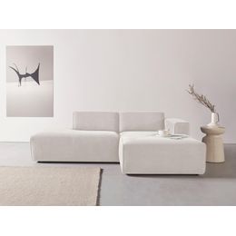 Ecksofa Home Affaire "Noord mit Kedernaht, Breite 227 cm, L-Form", beige (sand), B:227cm H:71cm T:161cm, 94% Polyester; 6% Nylon, Sofas, Ecksofa, mit Kedernaht, Breite 227 cm, Cord, Struktur