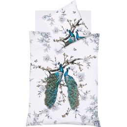 Wendebettw&auml;sche Fleuresse "Provence Cassis", blau, B/L: 155cm x 220cm, 1 Stk., 1 Stk., Halbleinen, B/L: 80cm x 80cm, 2 Stk., Halbleinen, Obermaterial: 50% Baumwolle, 50% Leinen, Bettw&auml;sche, Wendebettw&auml;sche, 50% Baumwolle, 50% Leinen, in Gr. 135x200, 155x220, 200x200cm