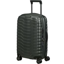 Hartschalen-Trolley Samsonite "PROXIS, verschiedene Gr&ouml;&szlig;en und Farben", Gr. B/H/T: 35cm x 55cm x 23cm 38 l, schwarz (matt climbing ivy), Polypropylen, unifarben, festlich, Koffer, arretierbares und versenkbares Druckknopf-Trolleysystem