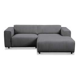 Ecksofa Home Affaire "Noord mit Kedernaht, Breite 234 cm, L-Form", grau (dunkelgrau), B:234cm H:71cm T:161cm, 94% Polyester; 6% Nylon, Sofas, Ecksofa, Cord, Struktur, Webstoff, mit Wellenunterfederung, Massivholzrahmen