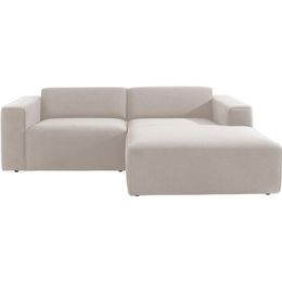 Ecksofa Home Affaire "Noord mit Kedernaht, Breite 234 cm, L-Form", beige (cream), B:234cm H:71cm T:161cm, 94% Polyester; 6% Nylon, Sofas, Ecksofa, mit Kedernaht, Breite 234 cm, Cord, Struktur, Webstoff