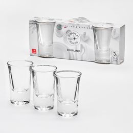 Schnapsglas Bormioli Rocco "Stamper Dublino 3,4cl, 3 St&uuml;ck", transparent, H:7,5cm &Oslash;:4,5cm, Glas, Trinkgef&auml;&szlig;e, perfekt geeignet f&uuml;r Lik&ouml;r und weitere Spirituosen