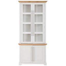 Vitrine OTTO HOME "Melissa", gelb (wei&szlig;, honigfarben), B:94cm H:210cm T:39cm, Massivholz, Schr&auml;nke, Vitrine, aus massiver Kiefer, FSC zertifiziert, Breite 94 cm