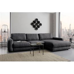 Ecksofa Home Affaire "Bloomfield, bequem und elegant, Breite 303cm, L-Form", grau (obsidian), B:303cm H:84cm T:176cm, 100% Polyester, Sofas, Ecksofa, wahlweise mit Bettfunktion und Bettkasten, Unser Dauertiefpreis