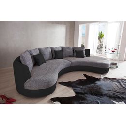 Ecksofa Home Affaire "Limoncello organische Formensprache, L-Form", grau (schwarz, wei&szlig;, grau), B:287cm H:76cm T:160cm, 100% Polyester/90% Polyester, 10% Acrylic, Sofas, Ecksofa, ergonomische Form