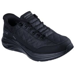 Slip-On Sneaker Skechers "CONTOUR FOAM", Herren, Gr. 42, schwarz, Lederimitat, Textil, Schuhe, Slipper, Schn&uuml;rschuh in veganer Verarbeitung, Cozy Fit&trade;-Komfort