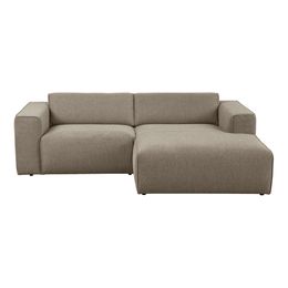Ecksofa Home Affaire "Noord mit Kedernaht, Breite 234 cm, L-Form", braun, B:234cm H:71cm T:161cm, 100% Polyester, Sofas, Ecksofa, Cord, Struktur, Webstoff, mit Wellenunterfederung, Massivholzrahmen