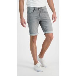 Jeansshorts Cars Jeans "CALIFORNIA Den", Herren, Gr. L, N-Gr, grau (grau used), Web, Obermaterial: 79% Baumwolle, 20% Polyester, 1% Elasthan, Abriebeffekte, regular fit, Jeans Jeansshorts