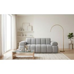 2-Sitzer Home Affaire "LYOTH Design-Sofa, moderne Steppung, Breite 180 cm", silber, B:180cm H:71cm T:93cm, 100% Polyester, Sofas, mit Wellenunterfederung, gem&uuml;tlich und modern, komfortables Sitzgef&uuml;hl