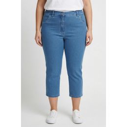 7/8-Hose KjBRAND "Betty", Damen, Gr. 42K (21), K-Gr, blau (denim bleached), Denim/Jeans, Obermaterial: 71% Baumwolle, 25% Polyester, 4% Elasthan, regular fit 7/8-L&auml;nge, Hosen 7/8-Hose, in gro&szlig;en Gr&ouml;&szlig;en