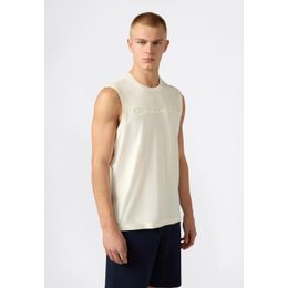 Tanktop Champion "ICONS TONAL Relex Fit Sleeveless Tee", Herren, Gr. M, beige (egt), Obermaterial: 100% Baumwolle, Tops Tanktop, sportlicher Stil, f&uuml;r Training und Freizeit, leichtes Tragegef&uuml;hl