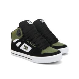Sneaker DC Shoes "Pure High-Top", Herren, Gr. 10 (43), schwarz, olive, wei&szlig;, Obermaterial:Obermaterial: Leder / Futter: Textil / Au&szlig;ensohle: Gummi;, Schuhe Sneaker