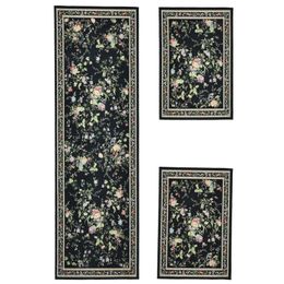 Teppich Gr. 1, schwarz, B:60cm H:4mm L:90cm, Baumwolle, Kunstfaser, Polyester, Polypropylen, Teppiche, Teppich