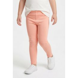 Leggings happy girls, M&auml;dchen, Gr. 110, N-Gr, pink (salmon pink), Strick, Obermaterial: 60% Polyester, 35% Baumwolle, 5% Elasthan, unifarben, eng kn&ouml;chellang, Hosen Leggings, w&auml;rmend und elastisch
