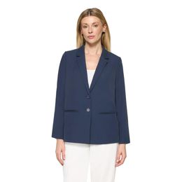 Longblazer Betty Barclay "Damen mit Reverskragen", Damen, Gr. 44, dunkelblau, Obermaterial: 96% Polyester, 4% Elasthan; Futter: 100% Polyester, l&auml;ssig geschnitten normal, Blazer Longblazer