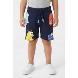 Sweatshorts Blue Seven, Jungen, Gr. 116, N-Gr, ultramarin, Sweatware, Obermaterial: 100% Baumwolle, bedruckt, unifarben, Basic kniefrei, Hosen Sweatshorts
