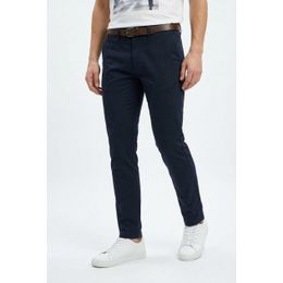 Jack & Jones Chinohose JACK & JONES "JPSTMARCO ADAM BELTED CHINO", Herren, Gr. 29, L&auml;nge 34, schwarz navy, Web, Obermaterial: 98% Baumwolle, 2% Elasthan, unifarben, slim fit kn&ouml;chellang, Hosen Chinohose