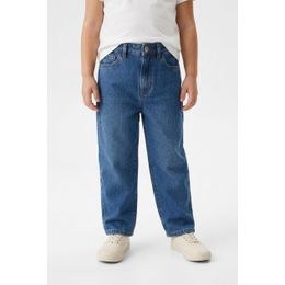 Tapered-fit-Jeans Tom Tailor, Jungen, Gr. 152, N-Gr, used mid stone blau denim, Denim/Jeans, Obermaterial: 100% Baumwolle. Futter: 100% Baumwolle, unifarben, relaxed fit lang, Jeans, im Five-Pocket Style