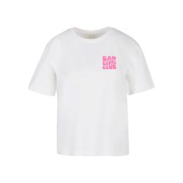 T-Shirt MISS TEE "Miss Tee Damen Bad Babes Club Tee", Damen, Gr. L, wei&szlig;, 100% Baumwolle, bedruckt, oversize, Rundhals, Shirts T-Shirt